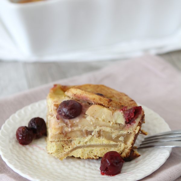 Paleo Fruit Breakfast Frittata with Apples and Cherries